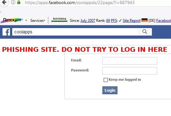 FACEBOOK PHISHING SCAM NETWORK