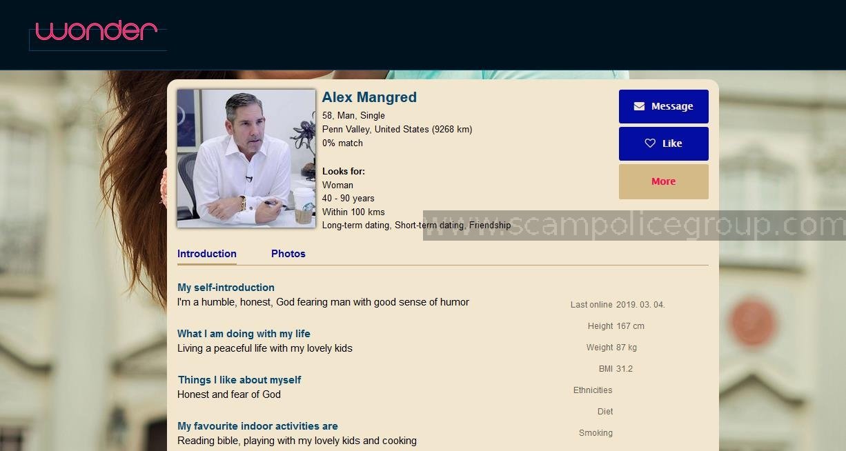 Romance Scam/Advance Fee Fraud/Phishing: BRIAN RONALD – Scampolice Group
