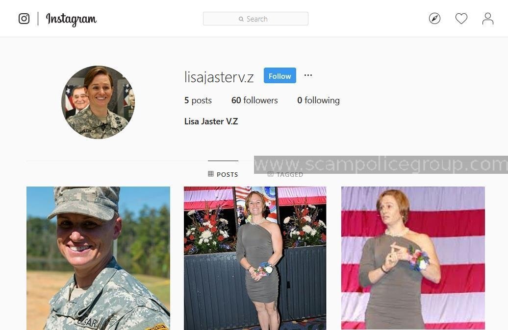 Romance Scam /Army Leave scammer: JENNIFER PEACE / LISA JASTER ...