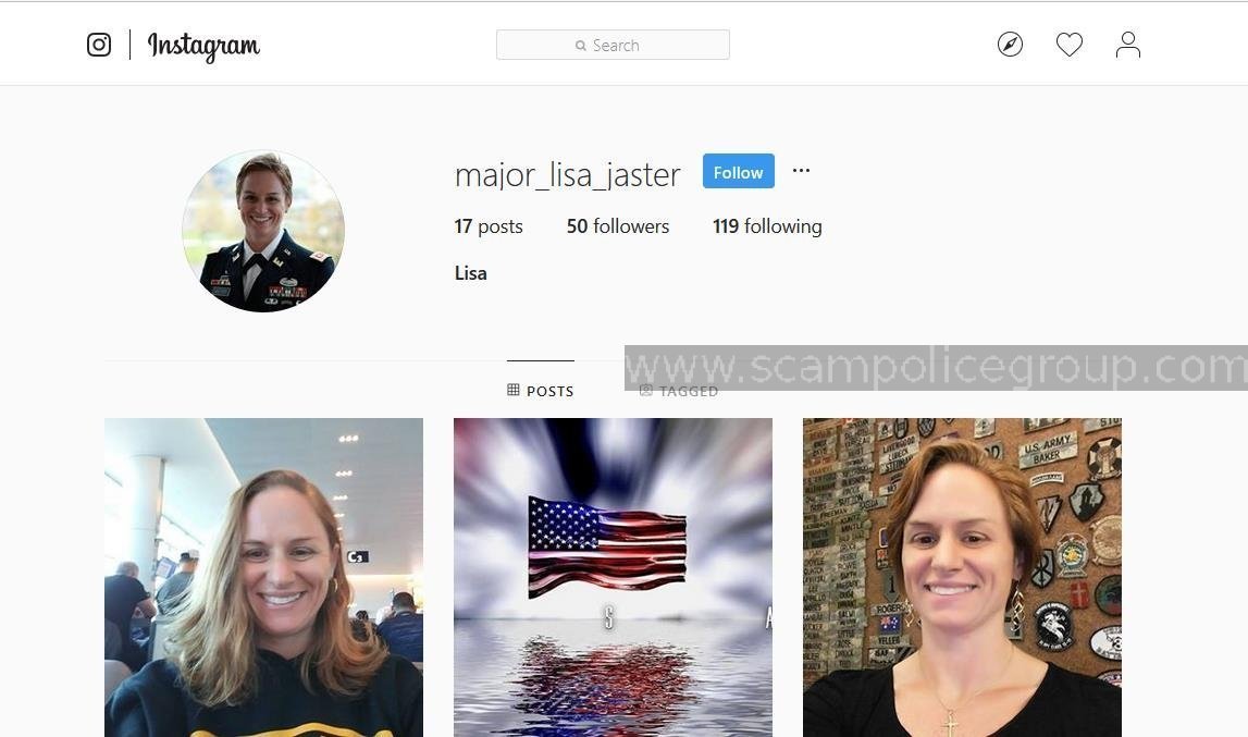 Romance Scam /Army Leave scammer: JENNIFER PEACE / LISA JASTER ...