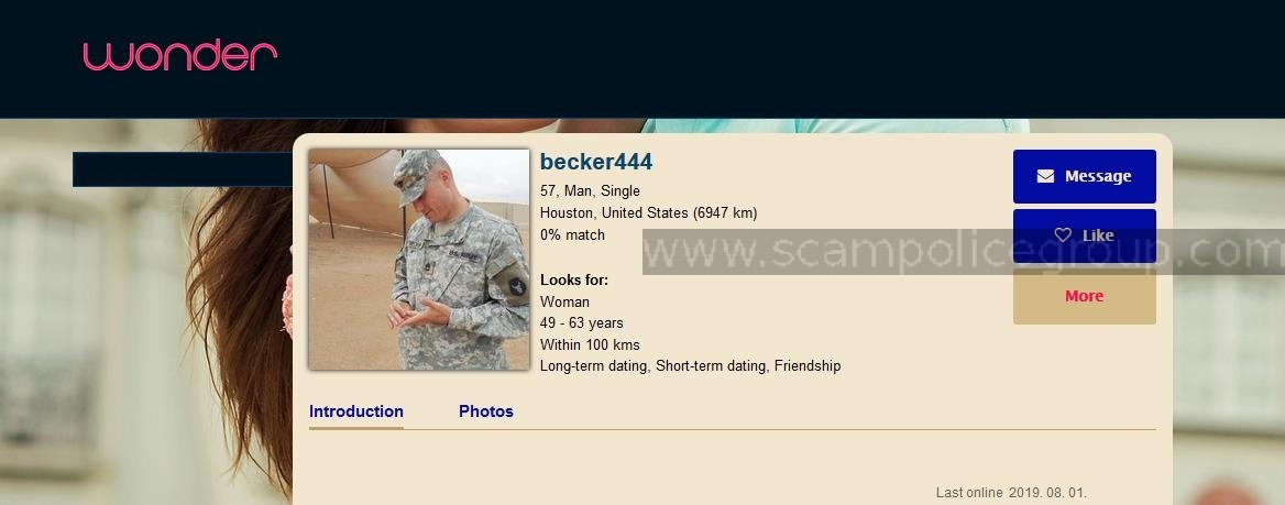 Romance Scam/Army Leave scammer: MOSES BECKER / BEK BEKWIL - Scampolice ...