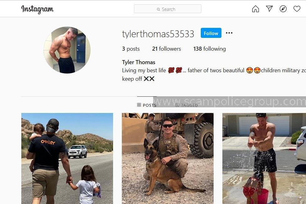 Romance Scam/Army Leave Scam/Phishing: TYLER THOMAS - Scampolice Group